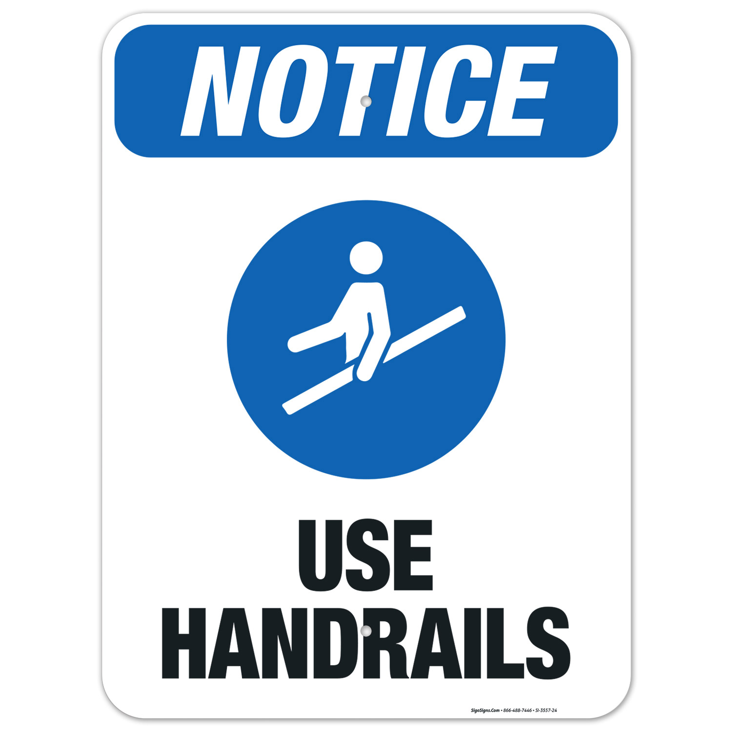 Use Handrails Sign, ANSI Notice Sign, - Walmart.com