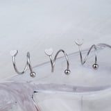 16G/18G/20G S shape Sterling Silver Heart Helix Piercings Spiral ...