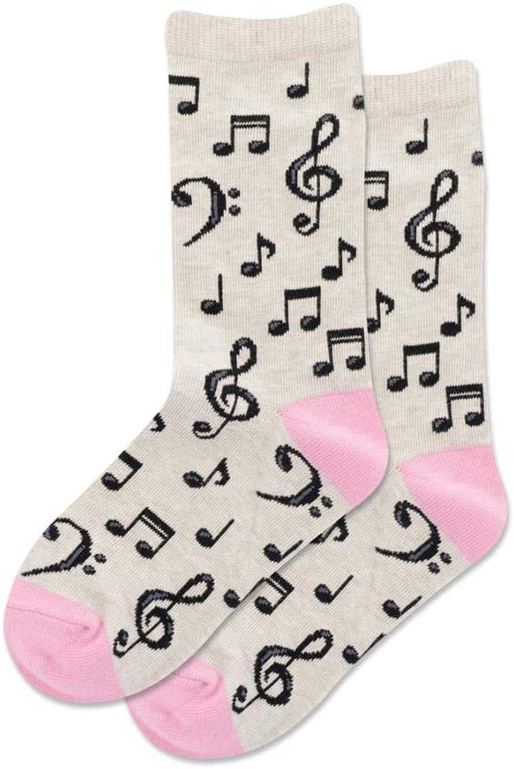 Hot Sox Kids Musical Notes Crew Socks, M/L, Natural Melange - Walmart.com