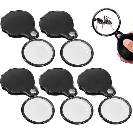 Pack Folding Pocket Magnifying Glass Mini Pocket Magnifying Glass 10x ...
