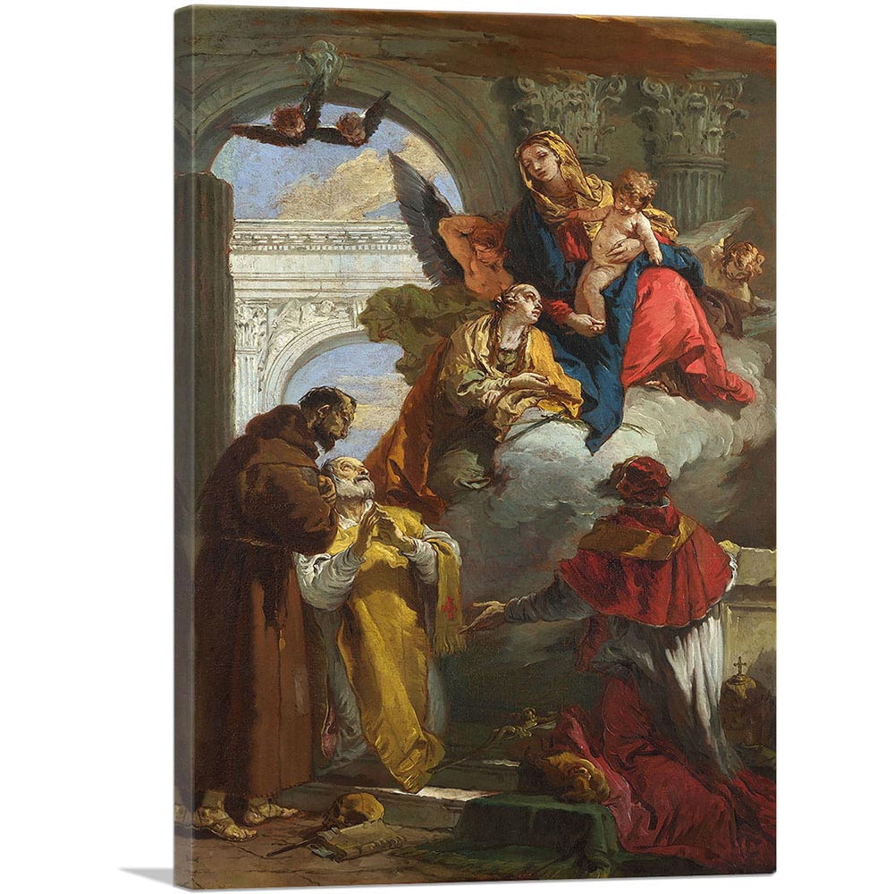 ARTCANVAS Virgin And Child Appearing To a Group Of Saints 1735 Canvas ...