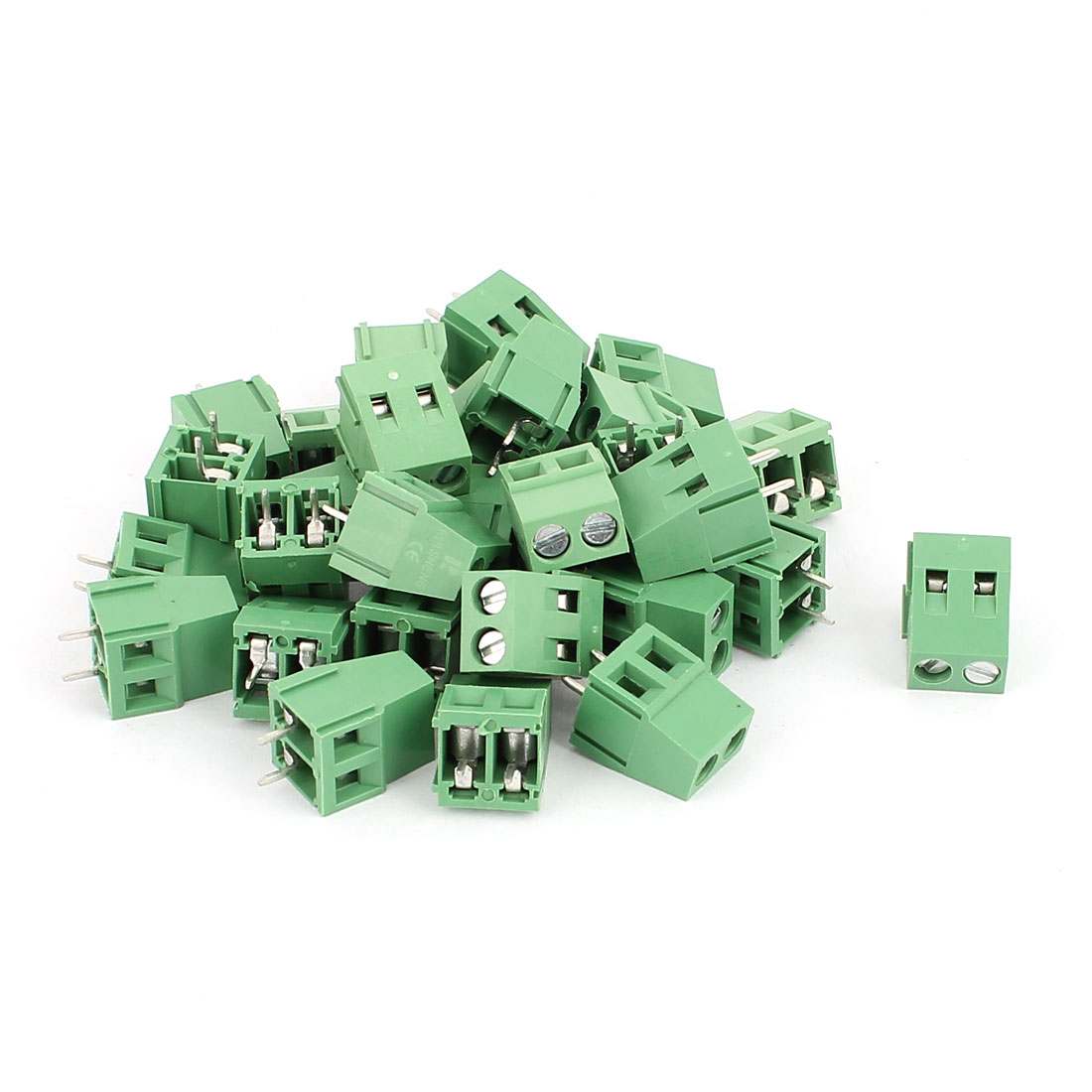 30pcs 2 Pole 5.08mm 2P Plug in PCB Mount Terminal Block Screw Connector ...