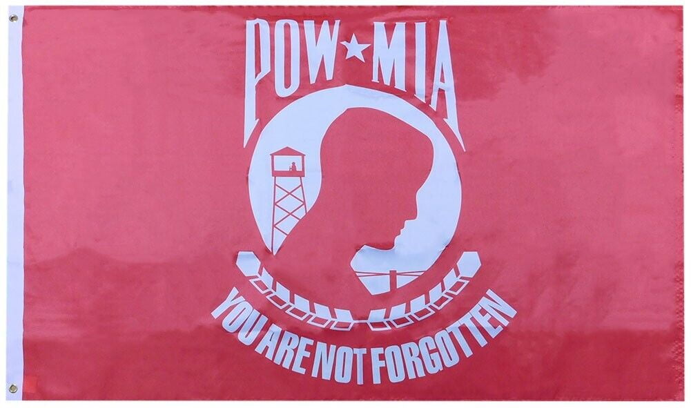 3x5 Pow Mia You Are Not Forgotten Red & White 3'x5' 68D Woven Poly ...