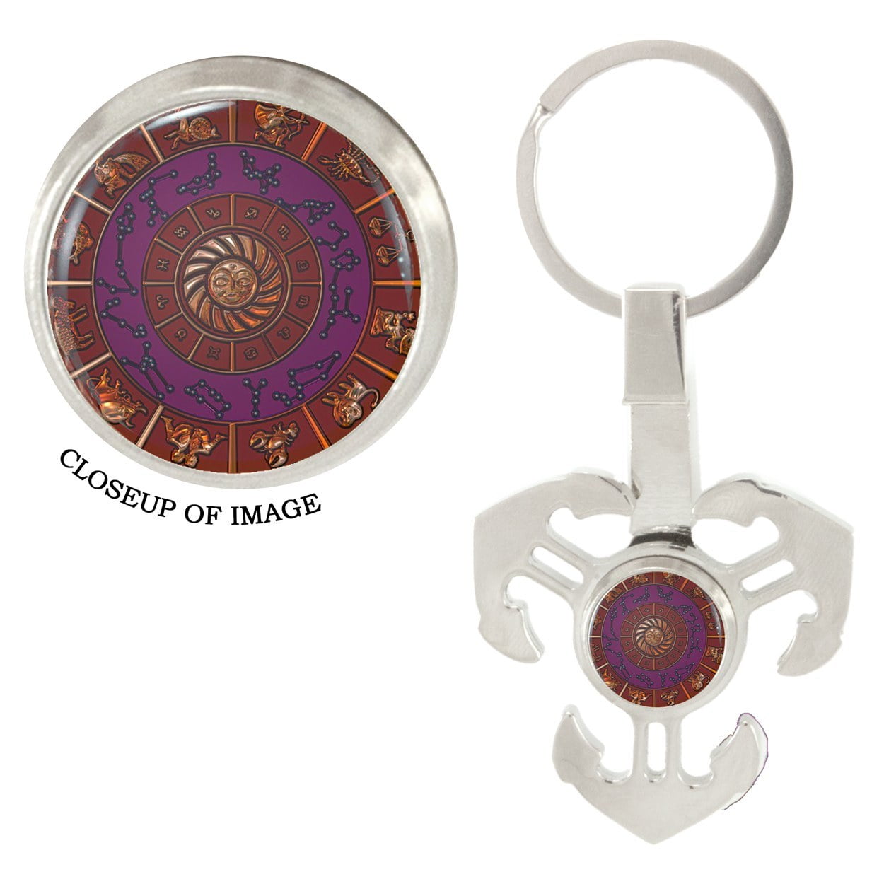 Illustration of the Zodiac Wheel Astrology Fidget Spinner Keychain ...
