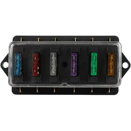 6 circuits Fuse Block with Red LED Indicator for Boat Camper Car Truck ...