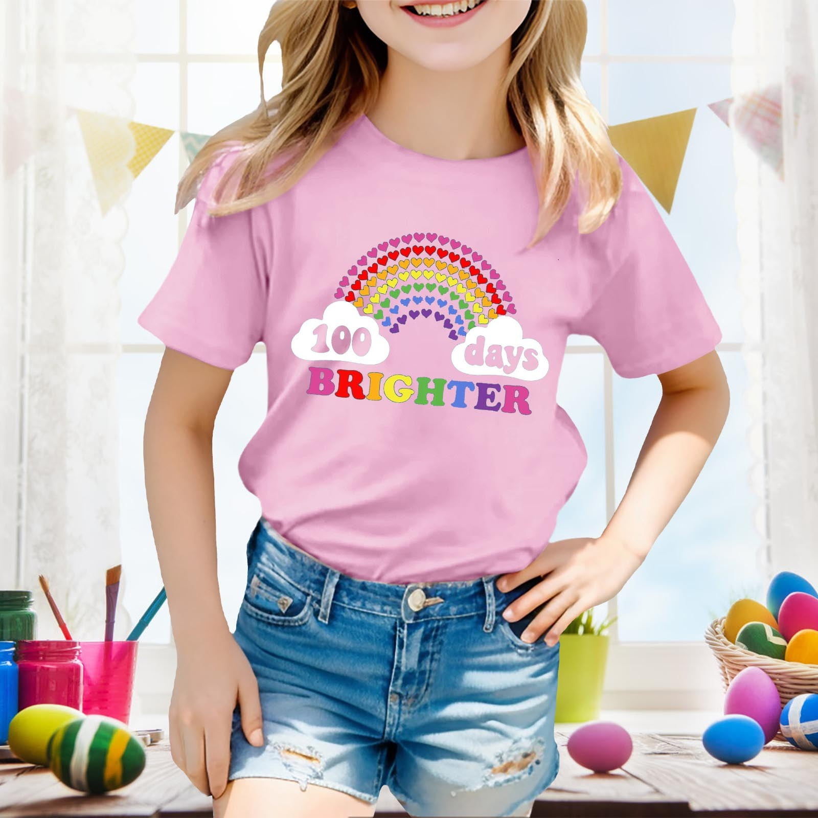 Click here for Hhsclothinggg Girls Tops Tees & Shirts 100 Days Of... prices