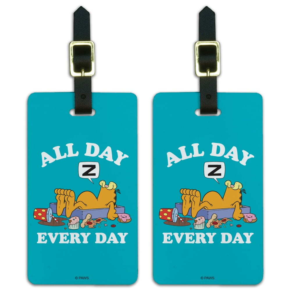 Garfield All Day Every Day Luggage ID Tags Suitcase Carry-On Cards ...