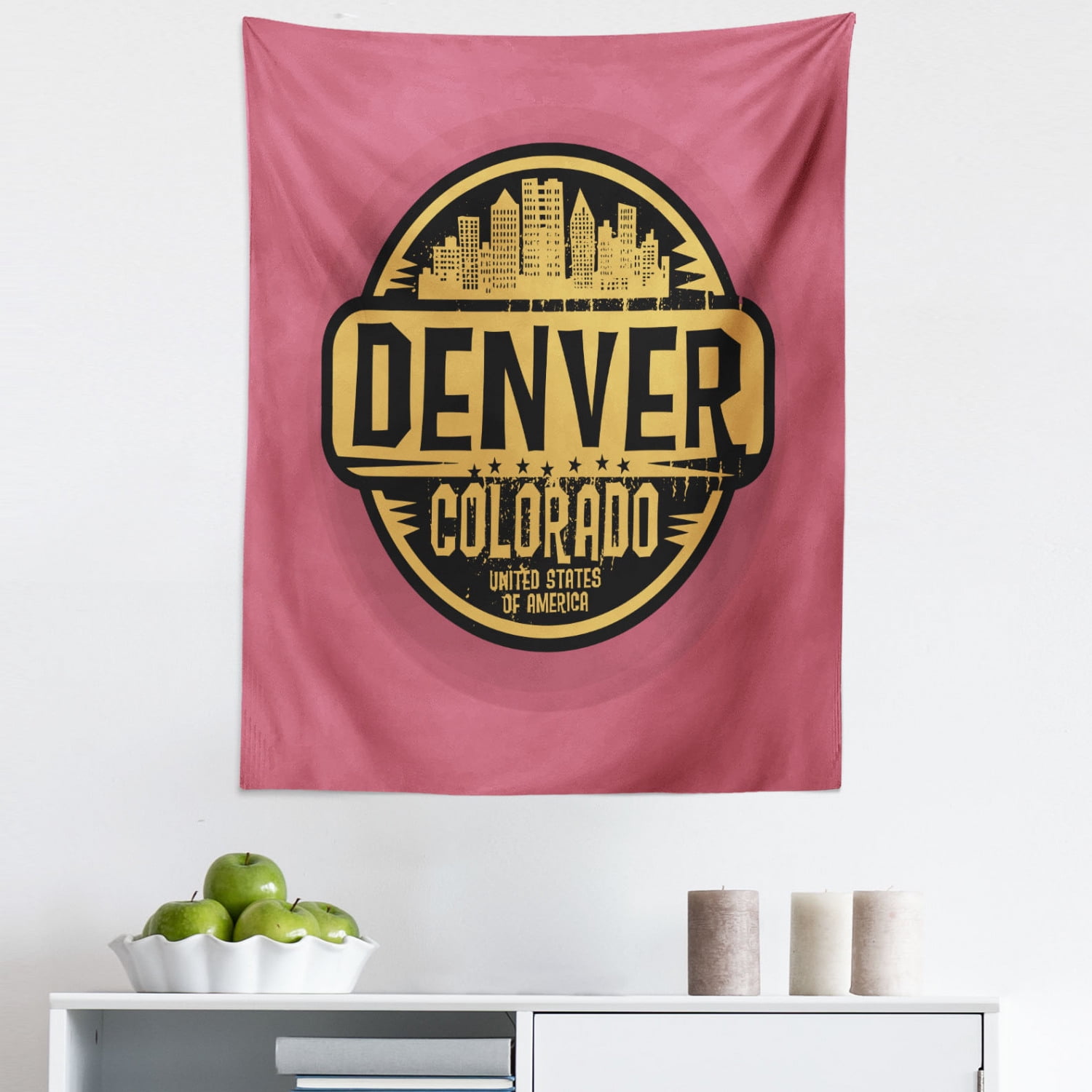 Colorado Tapestry, United States of America Denver Grunge Pattern ...