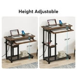 Tribesigns Portable Desk, Adjustable Height, Power Outlet, Brown ...