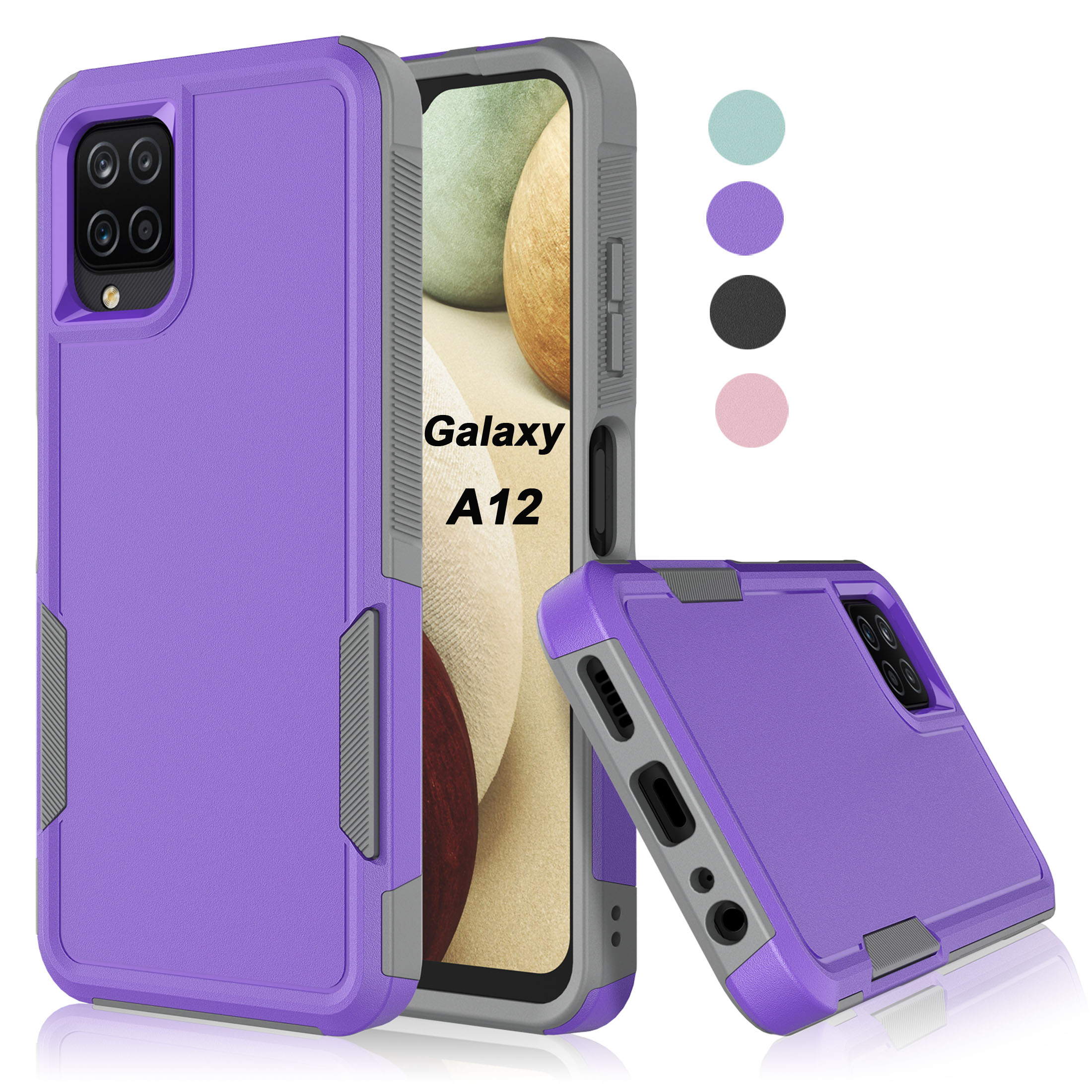 For Samsung Galaxy A12 (4G/5G) Case, 2 in 1 PC Phone Case for Galaxy ...