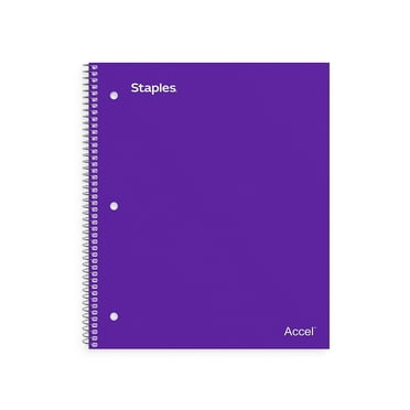 Staples 1-Subject Notebooks 8" x 10.5" Wide Ruled 70 Sheets Assorted ...