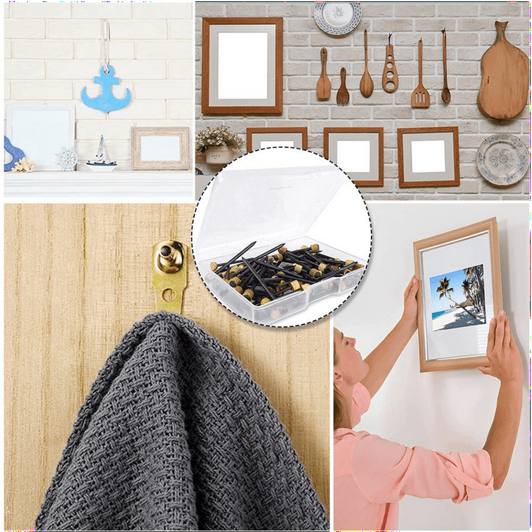 120Pcs Picture Hanging Nails 4 Sizes Wall for Picture Nails Decoration Frame Kit Walmart