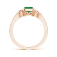 2wist Designs 18K Rose Gold Plated Solitaire Ring Cushion Shape Emerald ...