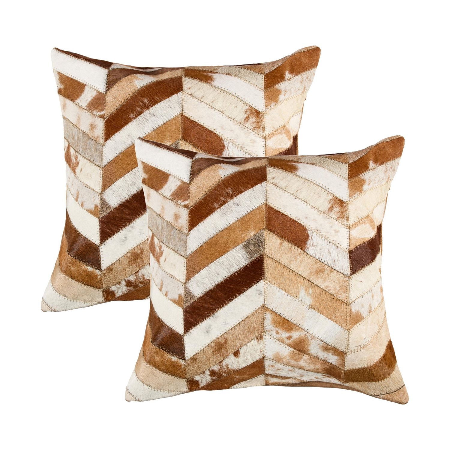 Click here for H-Natural Torino Chevron Cowhide Pillow 18X18 2-Pa... prices