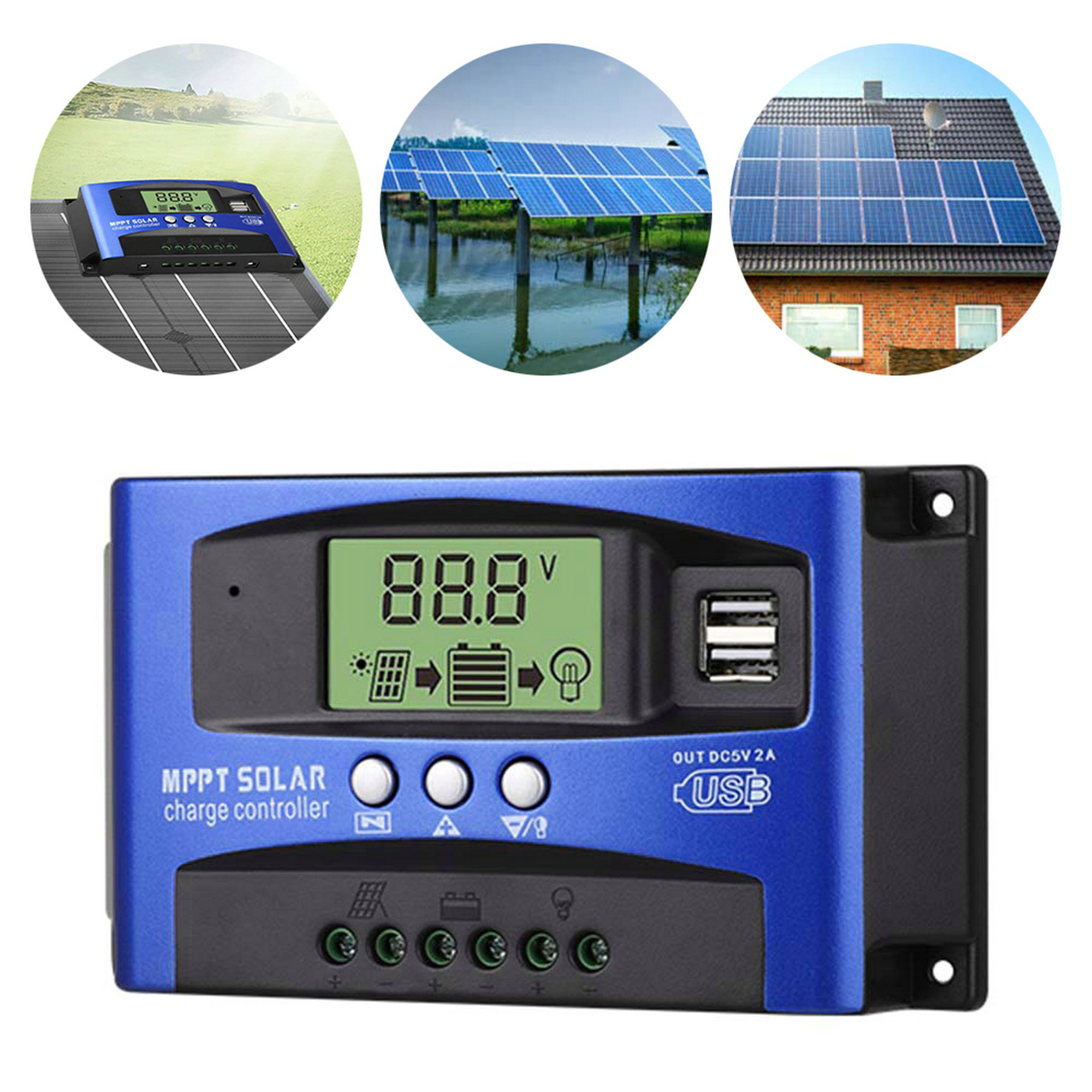 MPPT Solar Panel Regulator Charge Controller 30-100A Auto Focus ...