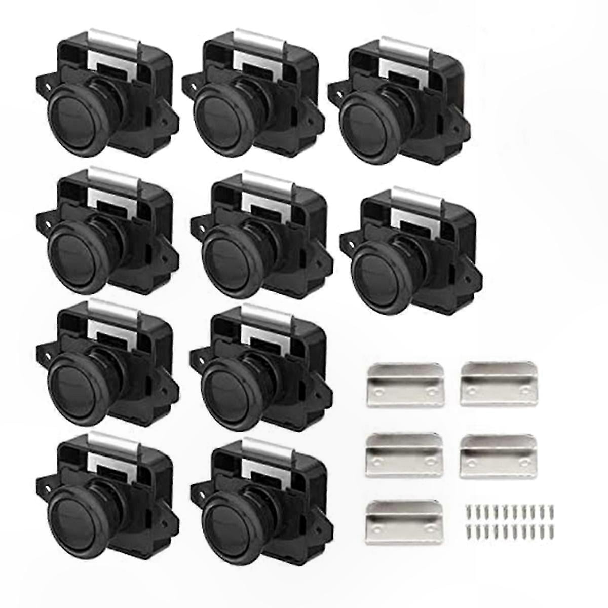 10-Pack Metal Push Button Locks for Doors, Cabinets, and Furniture ...