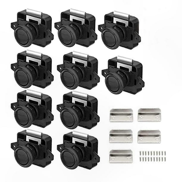 10-Pack Metal Push Button Locks for Doors, Cabinets, and Furniture ...