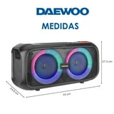 Bocina Inalámbrica Bluetooth Daewoo Megabox Tws DW1988 Negra | Bodega Aurrera en línea