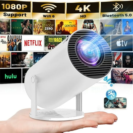 QKK Mini Projector Portable LCD Projector [stand included] Full HD ...