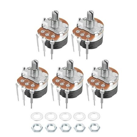 WH138 B5K Ohm Variable Resistors Single Rotary Carbon Film ...