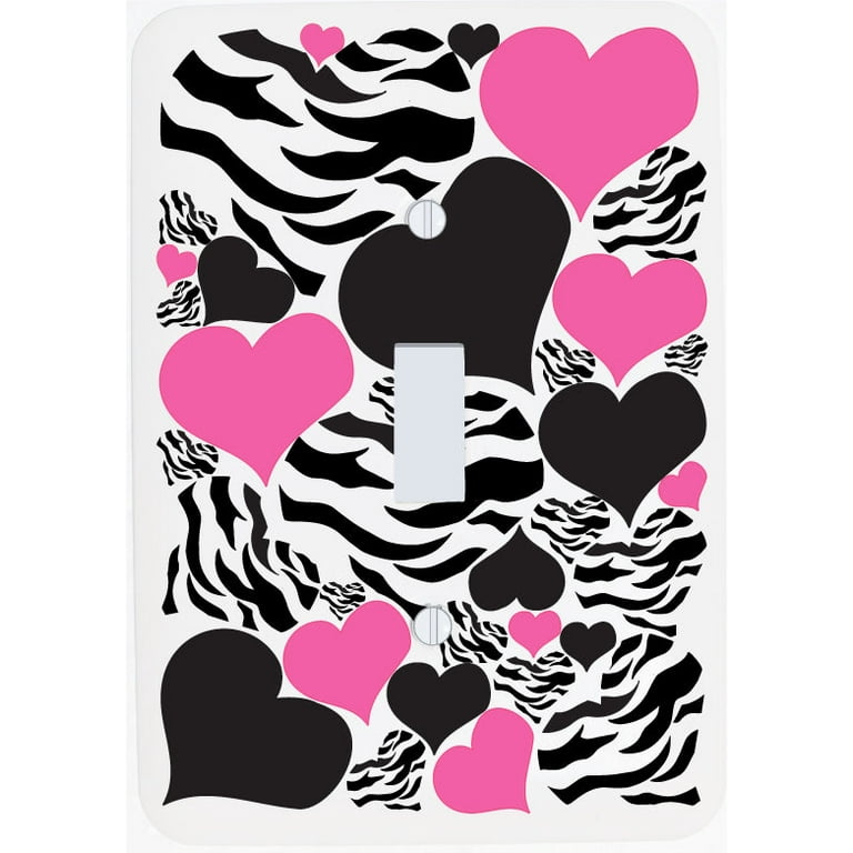 Pink And Black Zebra Hearts