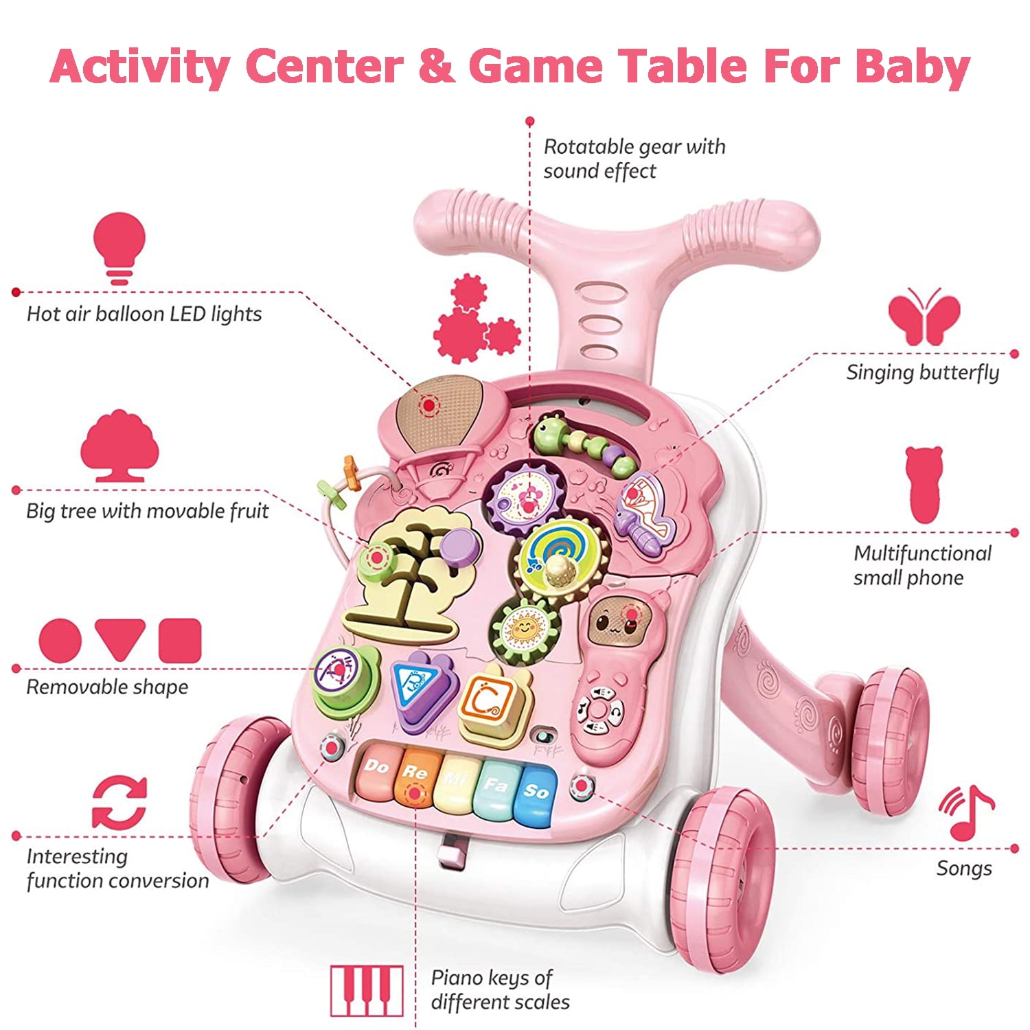 Buy Ealing Baby Learning Walker Sit-to-Stand Baby Walker with Wheels ...