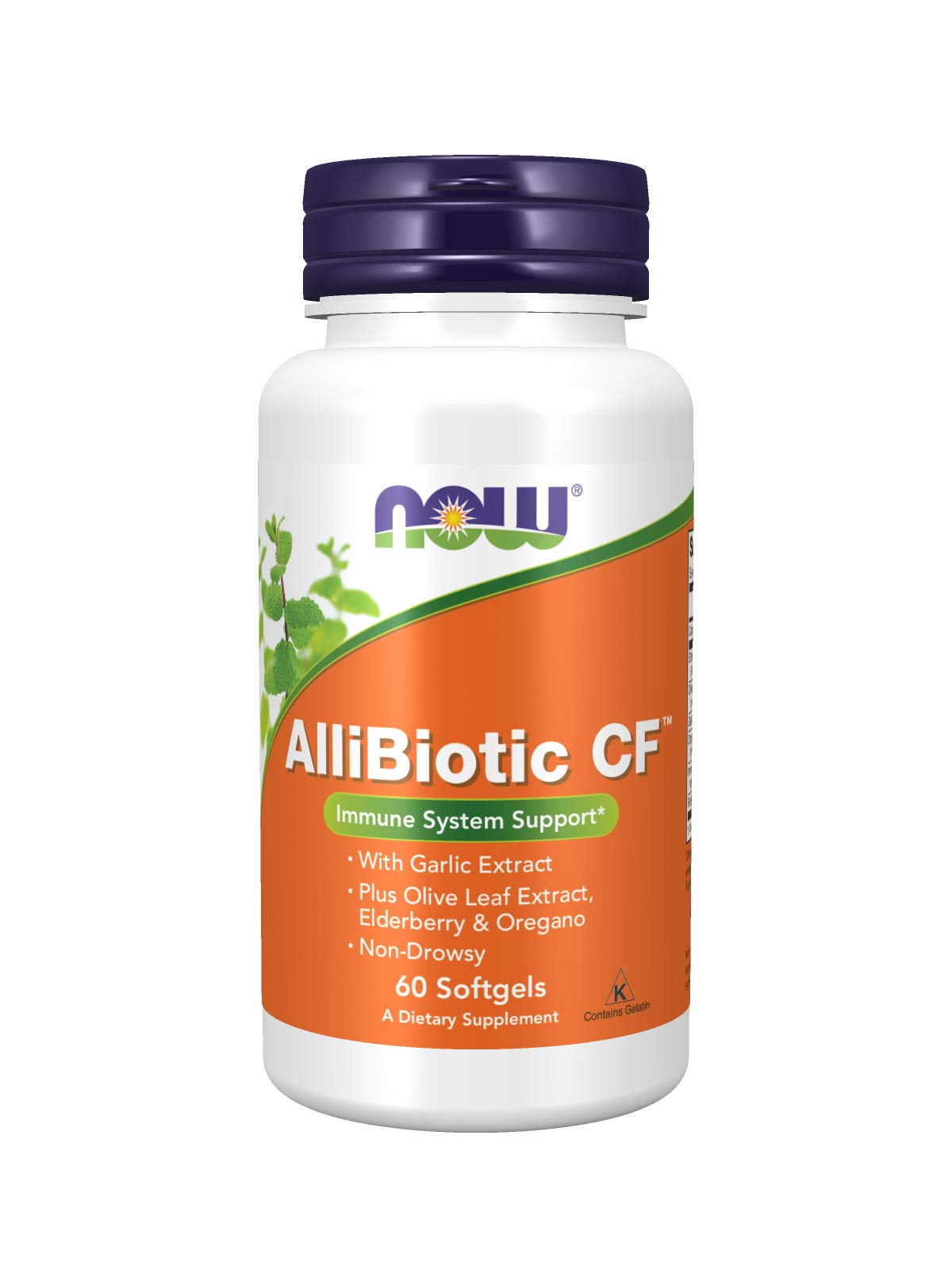 Suplemento NOW Foods Allibiotic CF 60 cápsulas blandas (paquete de 2 ...