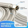Ice Maker Machine hose -10FT Premium Stainless Steel Braided Ice ...
