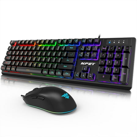 Shipadoo D500 RGB 104 Keys Gaming Keyboard and Mouse Combo, Black ...
