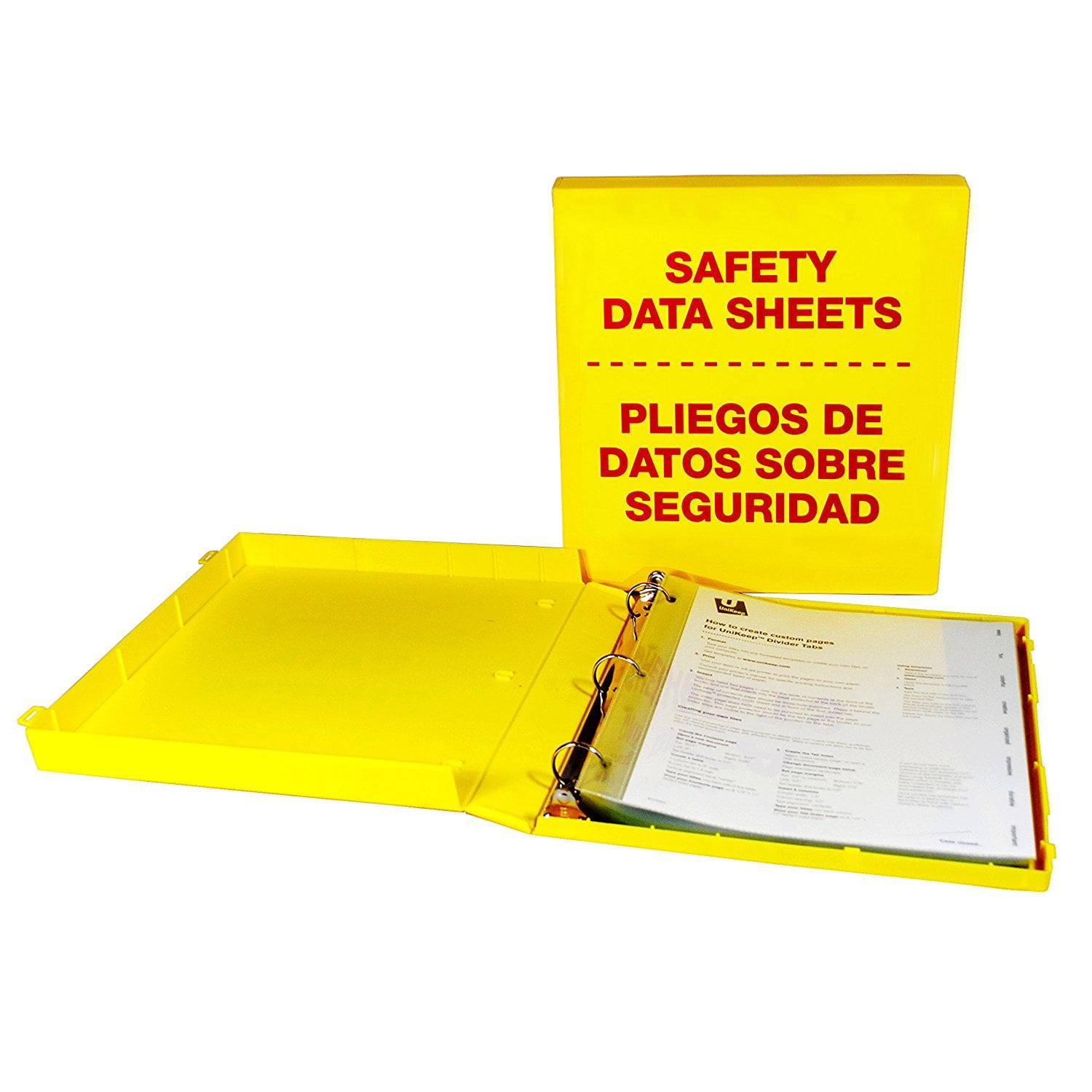SDS ‘Heavy Duty’ Bilingual Binder – 1.5” Ring Capacity, Metal Round ...