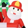 Homcom 7ft Christmas Inflatables Santa Claus And Reindeer Fire Truck