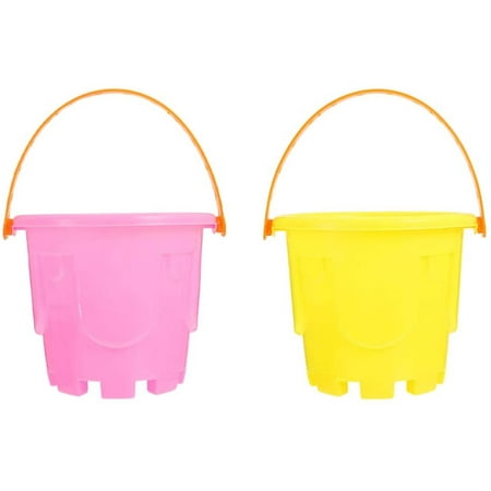 HTCM 2pcs Plastic Sand Buckets, Small Sand Buckets Plastic Sand Castle ...
