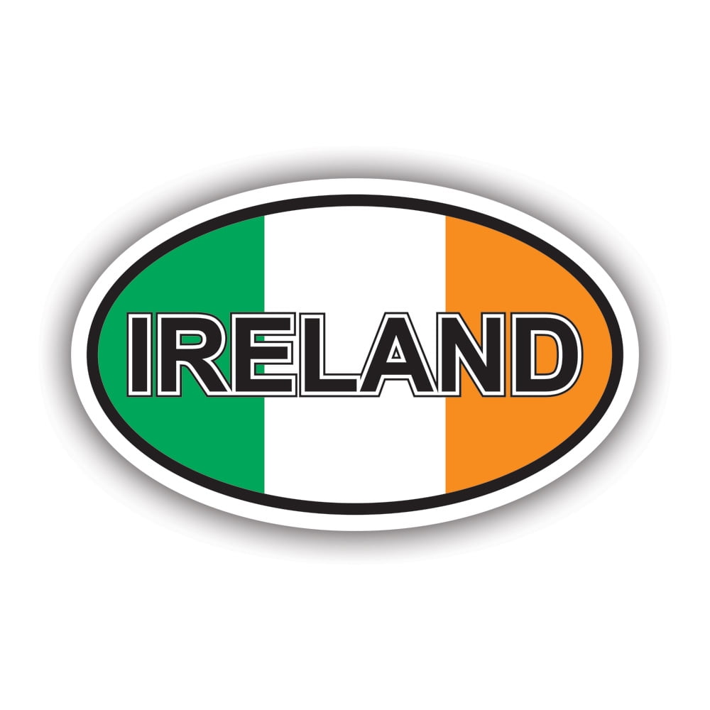 Ireland Flag Oval Sticker Decal - Self Adhesive Vinyl - Weatherproof ...