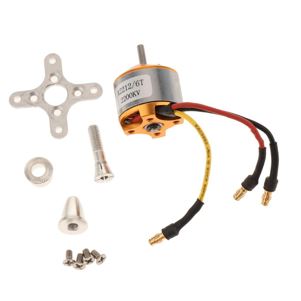 Brushless Motor A2212/6T 2200KV Outrunner Motor 12A/60s for RC Aircraft ...