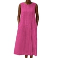 Asgosdo Tank Dresses for Women Summer Sleeveless Cutout Solid Color ...