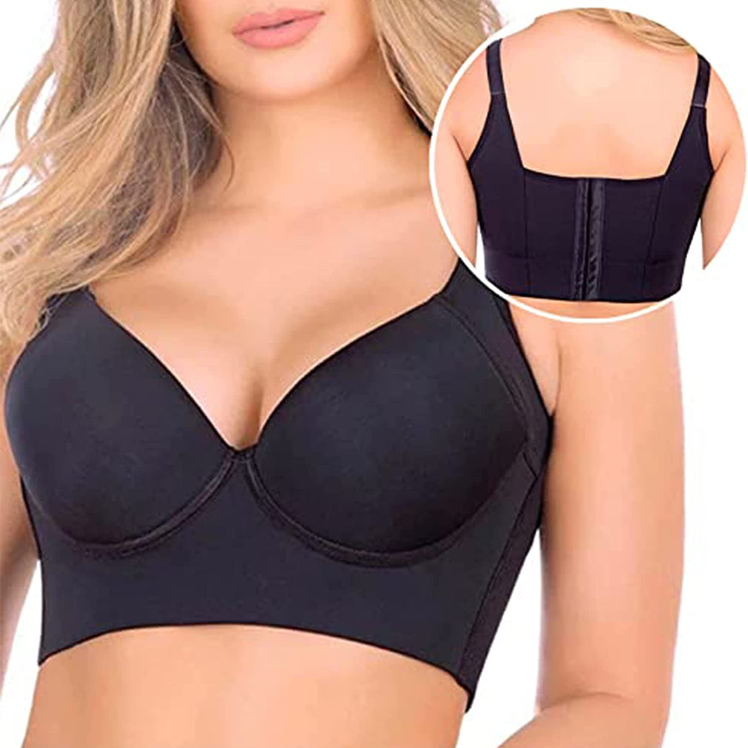 Filifit Sculpting Uplift Bra Fashion Deep Cup Bra Hide Back Fat Bra Full Back Coverage Sport