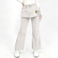 CHEEREAM Girls Y2K Bow Flared Pants with Skirt Cute Flower Elastic ...