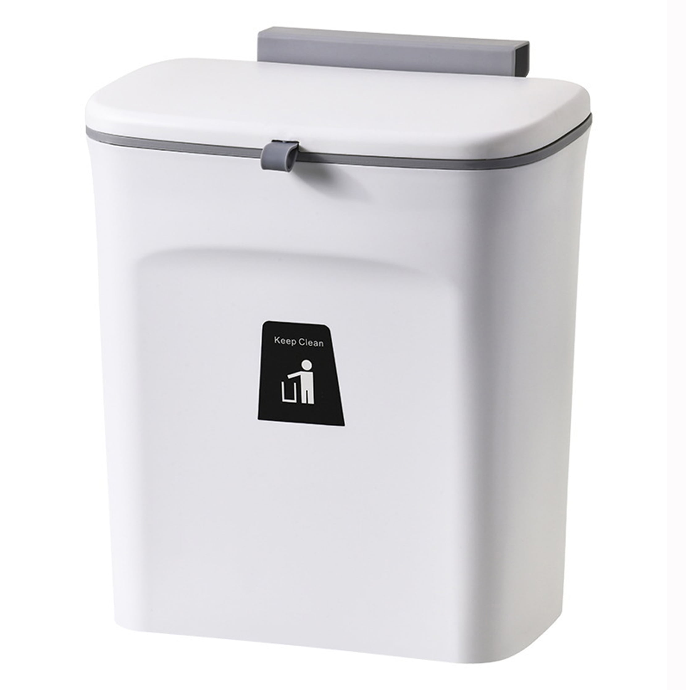 Wall-mounted Trash Can with Sliding Lid Hanging Trash Can Stovetop ...