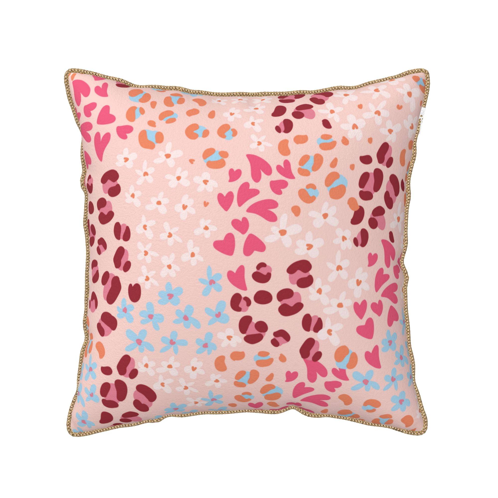 ZNDUO Cute Flowers Pink Hearts Throw Pillows, Throw Pillows for Couch ...