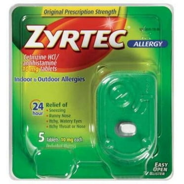 Zyrtec 24 Hour Allergy Relief Antihistamine Medicine Tablets, 10 mg ...