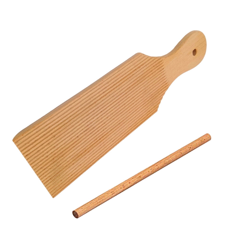 1 Set of Gnochi Maker Kitchen Rolling Rod Wooden Pasta Board Stripe ...