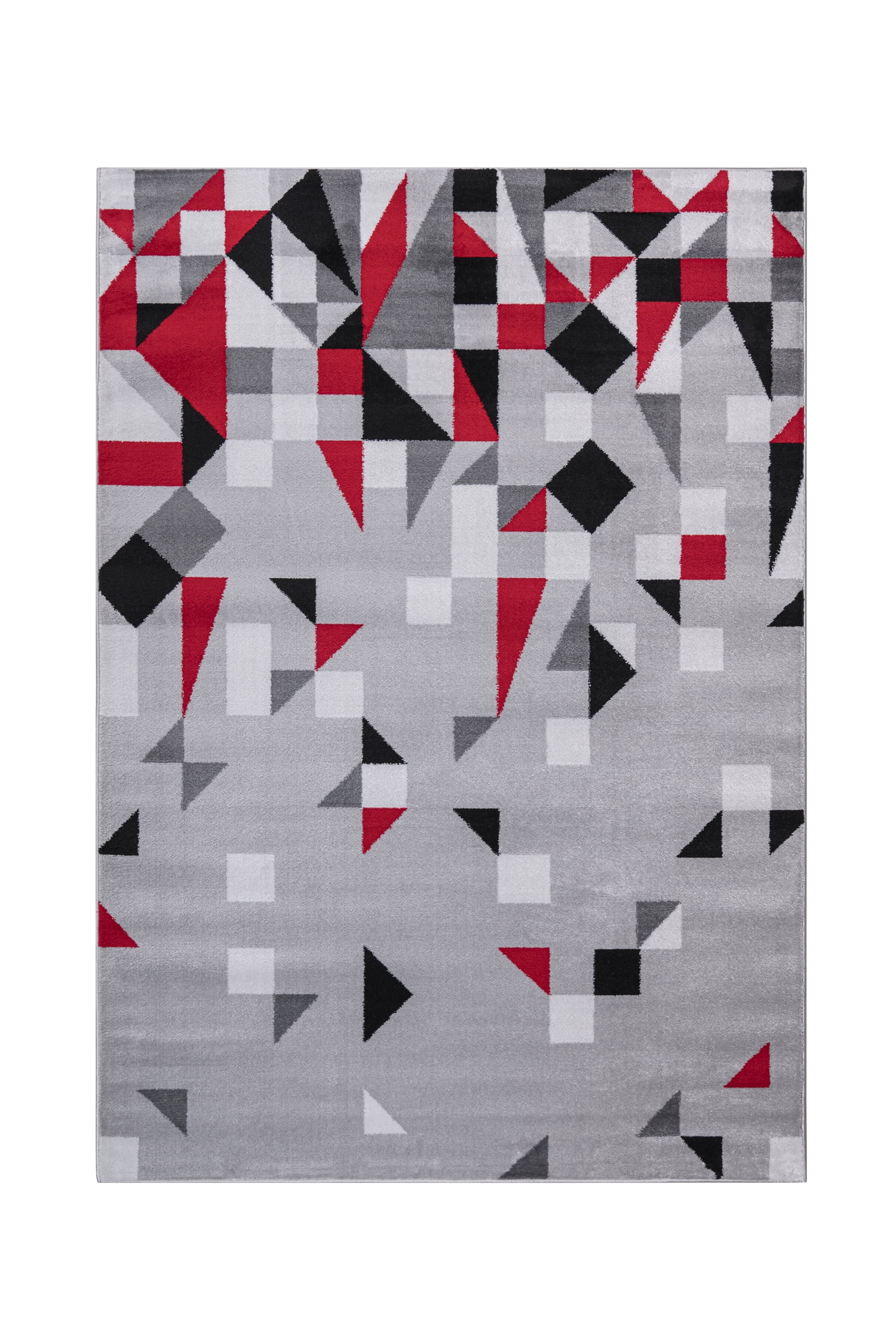 Arzezum Design Rectangular Area Rug for Living Room,3985 Plaid Gray/Red ...