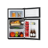 KUPPET Small Kitchen Fridge Retro Mini 2-Door Compact Refrigerator for ...