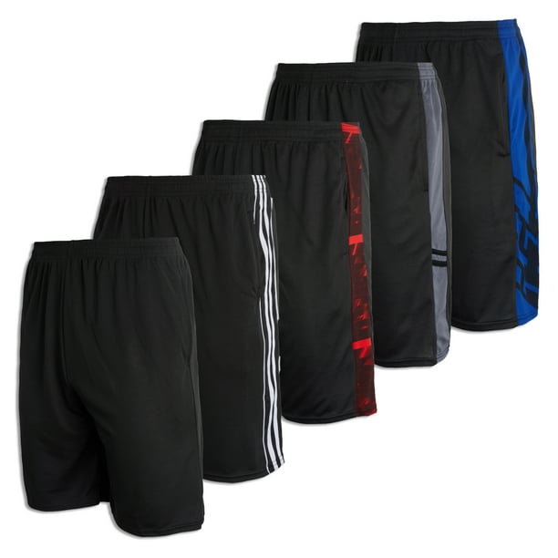 5 Pack: Men's Mesh Athletic Performance Gym Shorts with Pockets (S-3X ...
