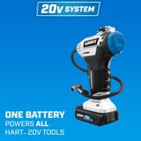 HART 20-Volt Cordless Inflator and LED Light Kit, (1) 1.5Ah Lithium-Ion ...