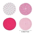 4pcs Handmade Braided Round Cotton Table Coasters, with Solid Thermal ...