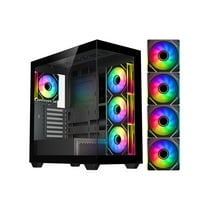 DIYPC IDX1-BK-ARGB Black USB3.0/ Type C Tempered Glass ATX Gaming ...