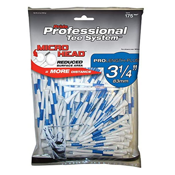 Pride Professional Tee System 3-1/4-Inch Micro Head Wood Golf Tee, 175 ...