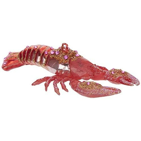 Glitter Red Lobster Blown Glass Nautical Christmas Tree Ornament ...
