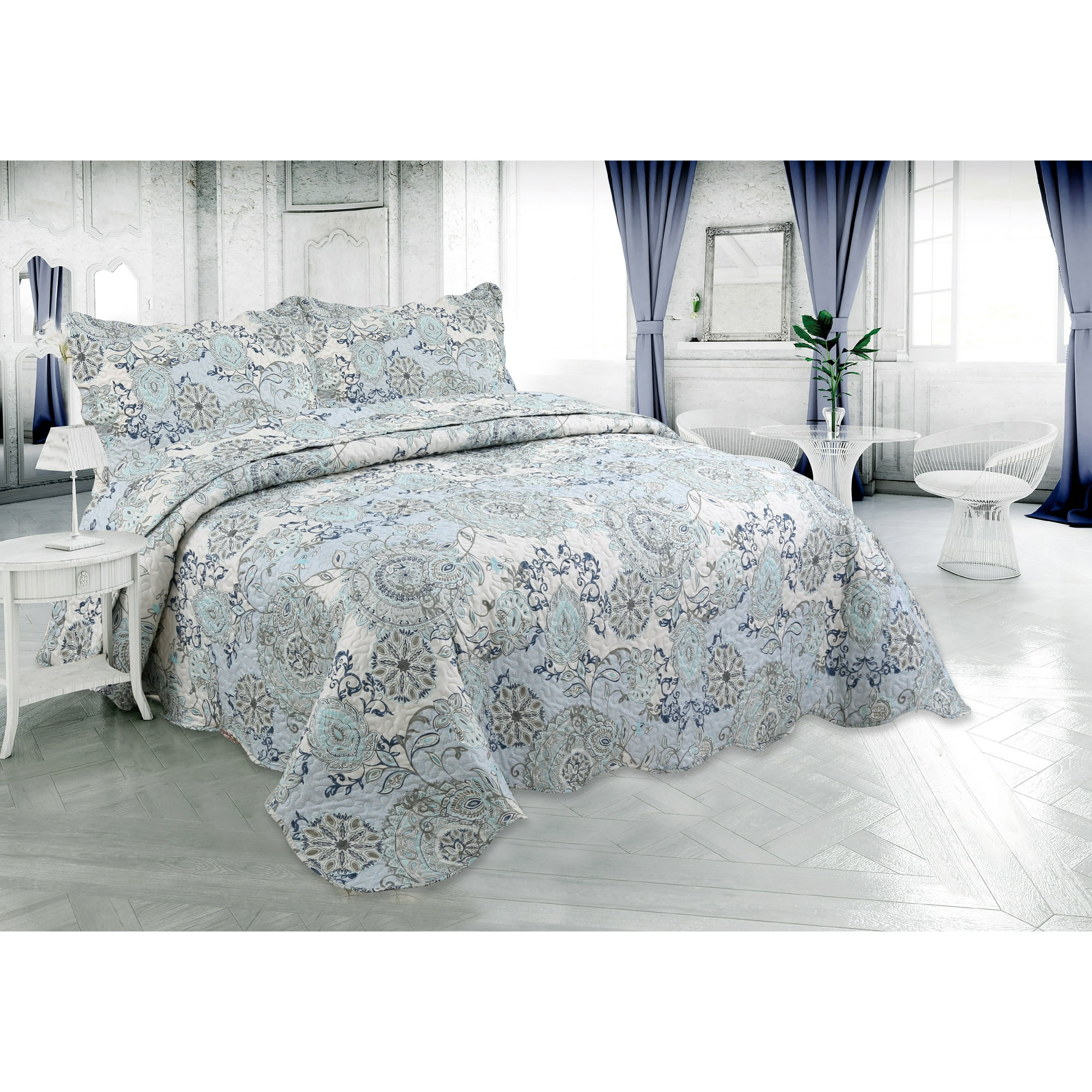 Click here for Marina Decoration Rich Printed Stitching Coverlet... prices